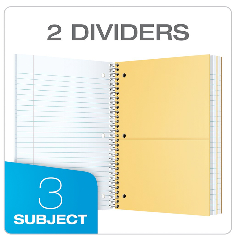 Oxford 3-Subject Notebook, 8-1/2" x 11", College Rule, 120 Sheets, 2 ...