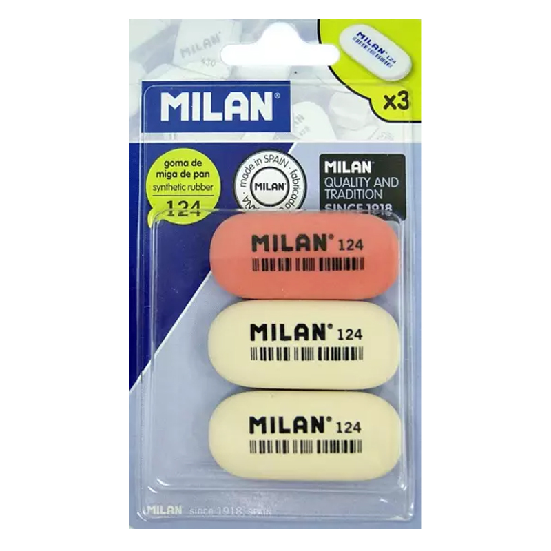 Milan Oval Eraser 3PK | Southwestern College Bookstore