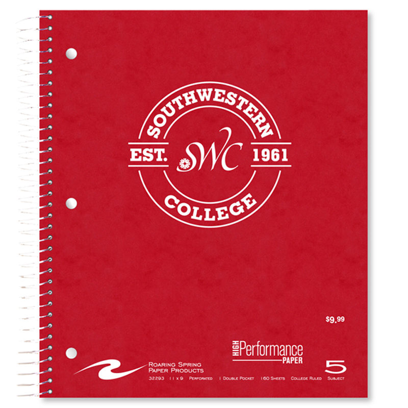 SWC 5 Subject Pocket Est 1961 11" x 9" | Southwestern College Campus Store