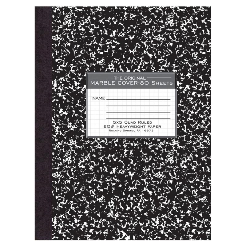 Composition Book 5x5 Quad Ruled 10.25" x 7.875" 80 Sheets ...