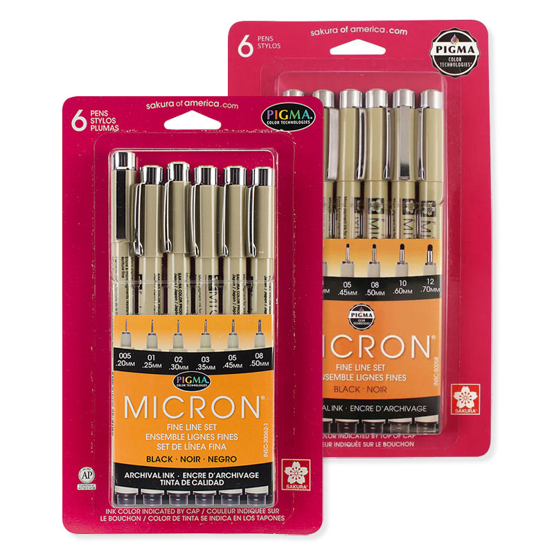 Pen Set- Sakura Pigma Micron 6Pk,(005,01,02,03,05,08) | Southwestern College Campus Store